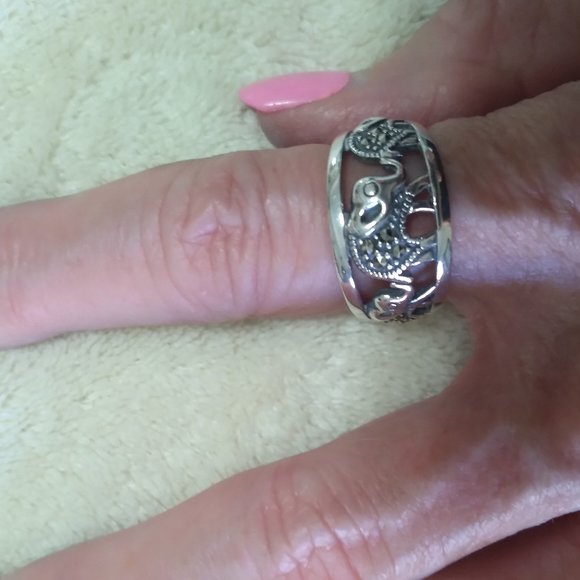 BOUTIQUE | Jewelry | 925 Sterling Silver Elephant Good Luck Ring | Poshmark